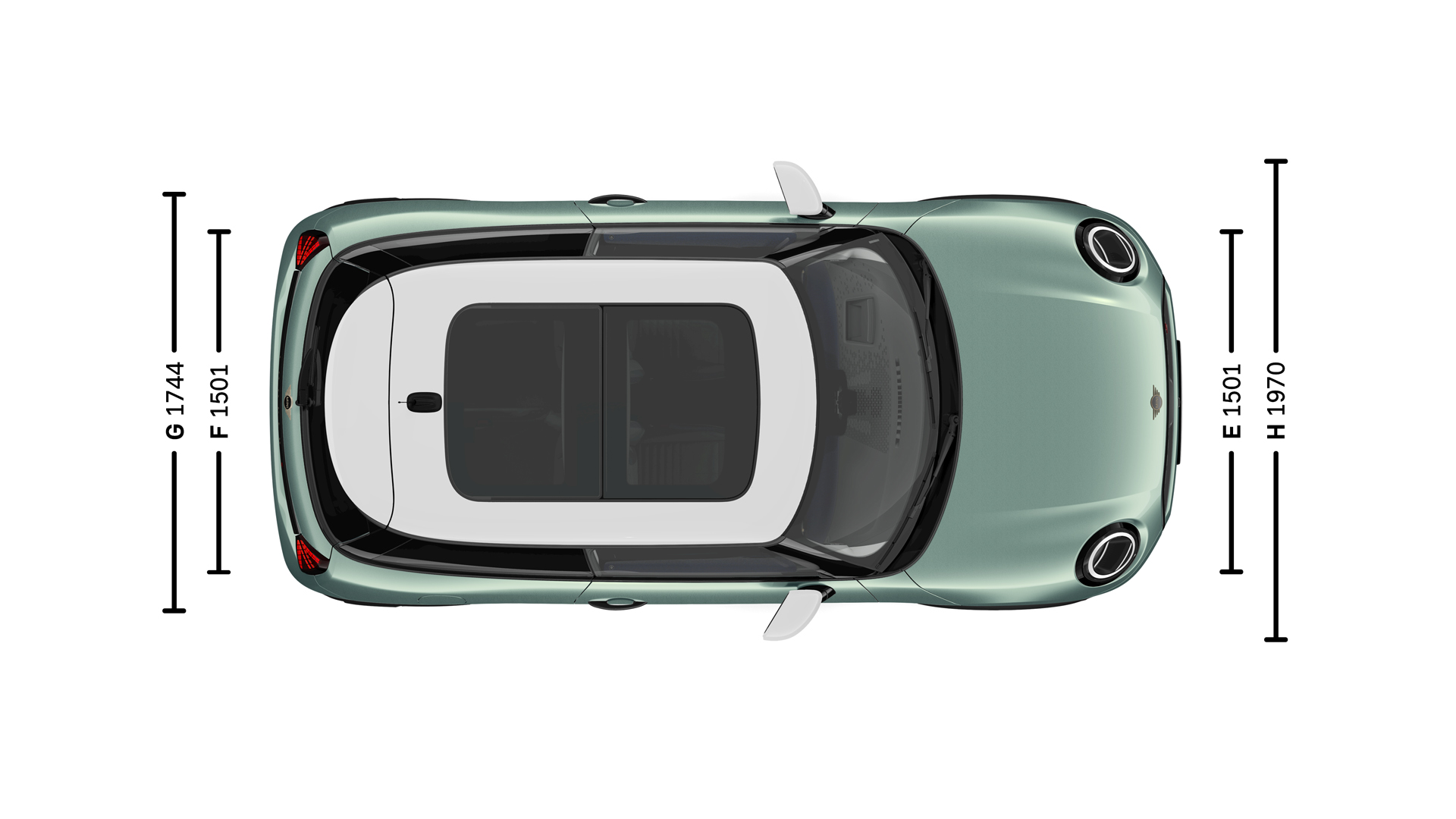 MINI Cooper triduris - Matmenys